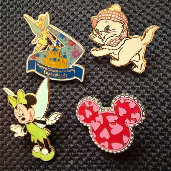 Disney | Jewelry | Disney Gold And Silver Character Pin Set | Poshmark
